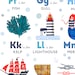 Nautical Nursery Print, Alphabet Wall Art, Ocean Theme Nursery Decor ...