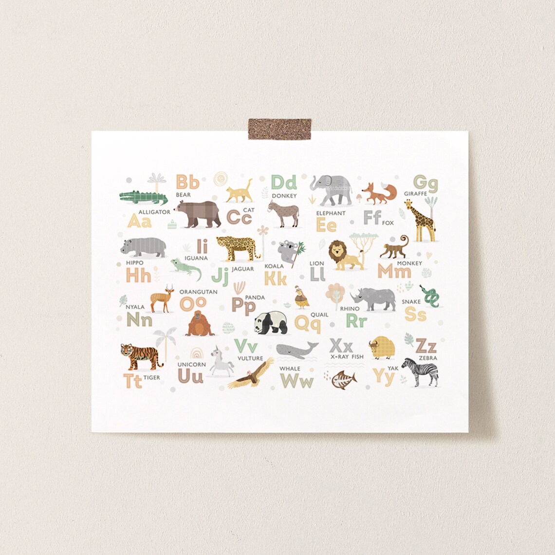Safari Animal Alphabet Jungle Animals Alphabet Poster | Etsy UK