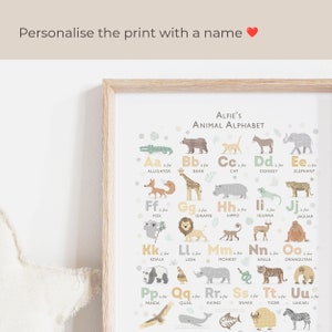 Safari Animal Alphabet Print, Neutral Nursery Decor, Nursery Wall Art ...