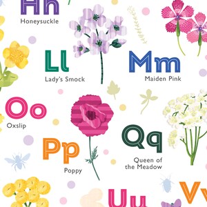 Personalised Wildflower Alphabet Print, Baby Girl Nursery Decor, Floral ...