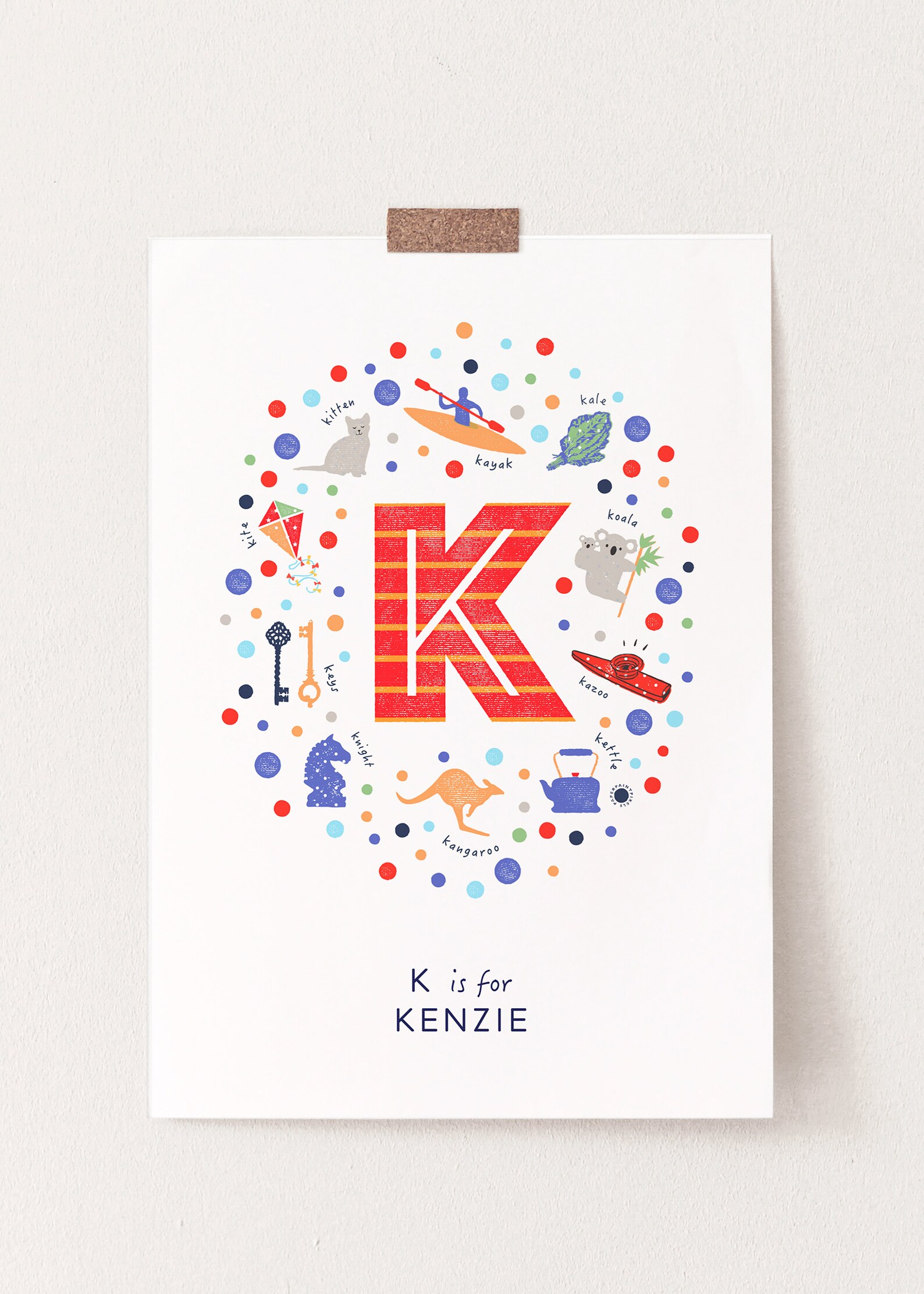 Personalised Baby Name Gift Letter K Print K Print Monogram | Etsy