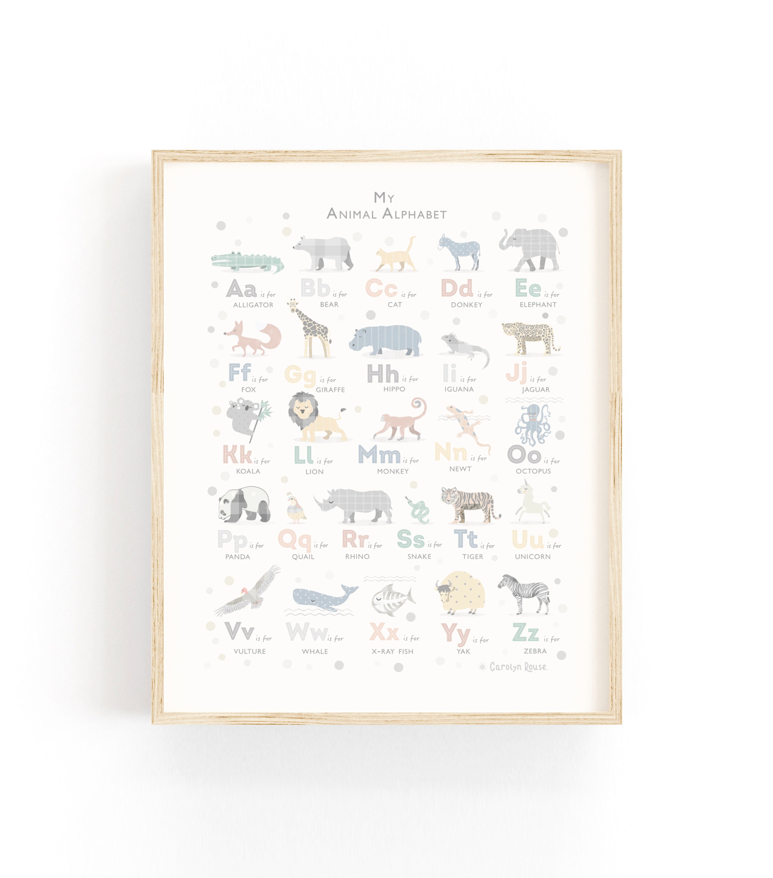 Animal Print Safari Animal Alphabet Print Neutral Nursery | Etsy