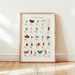 Insect ABC Poster: Nature Nursery Alphabet Wall Art - Etsy
