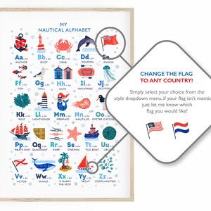 Nautical Nursery Print, Alphabet Wall Art, Ocean Theme Nursery Decor ...