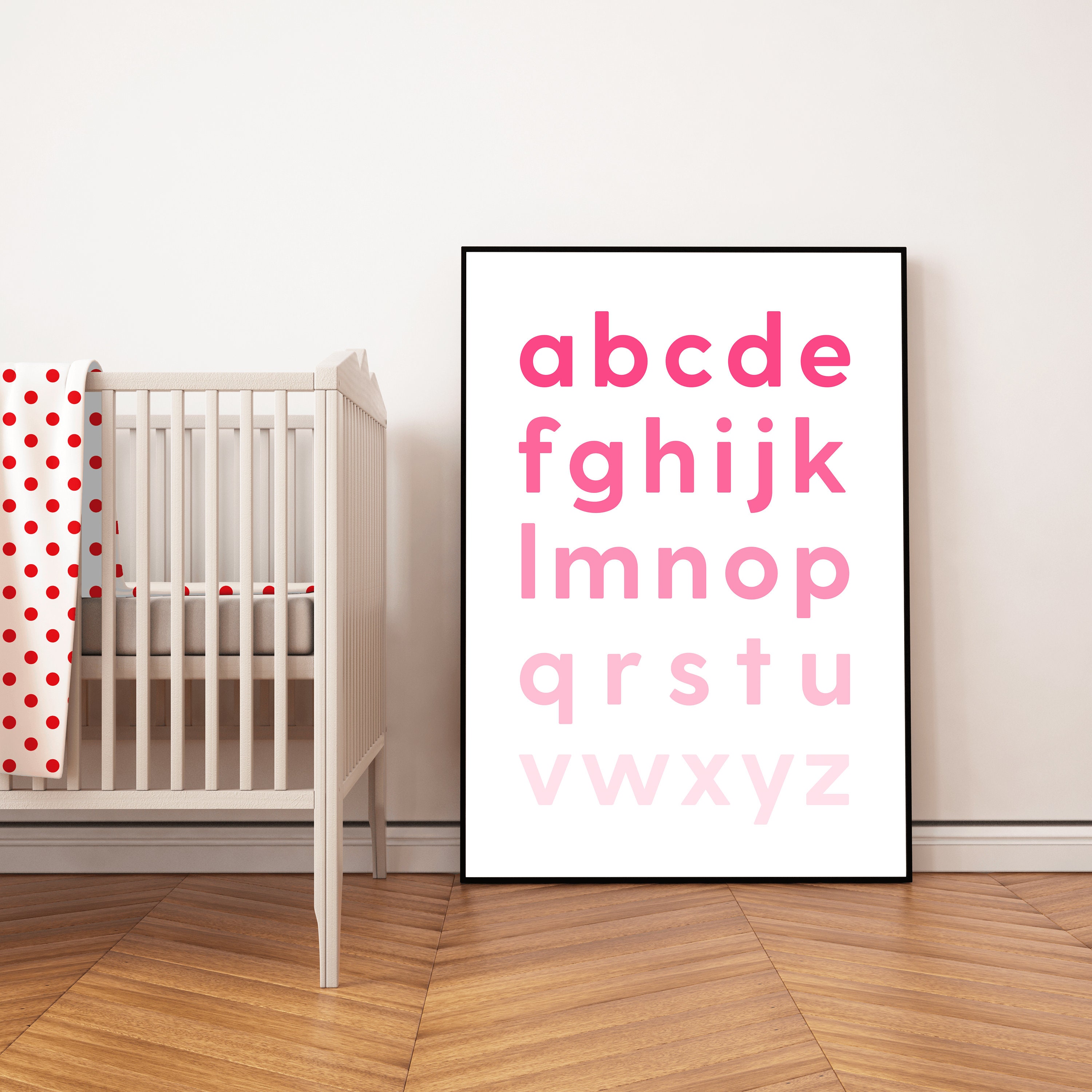 Pastel Pink Ombre Alphabet Printable Poster Pink Alphabet | Etsy