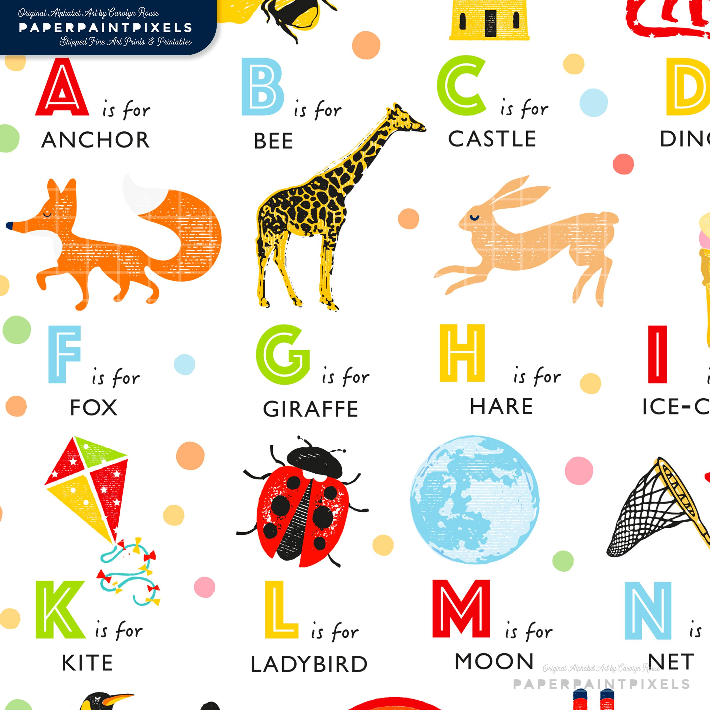 Colorful Alphabet Poster: Educational Kids Room Decor (digital Download ...