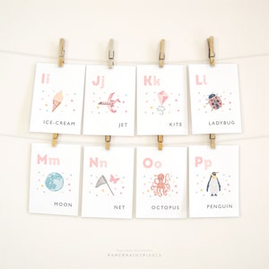 Printable Pink Alphabet Flashcards | Cute ABC Learning Cards for Girls ...