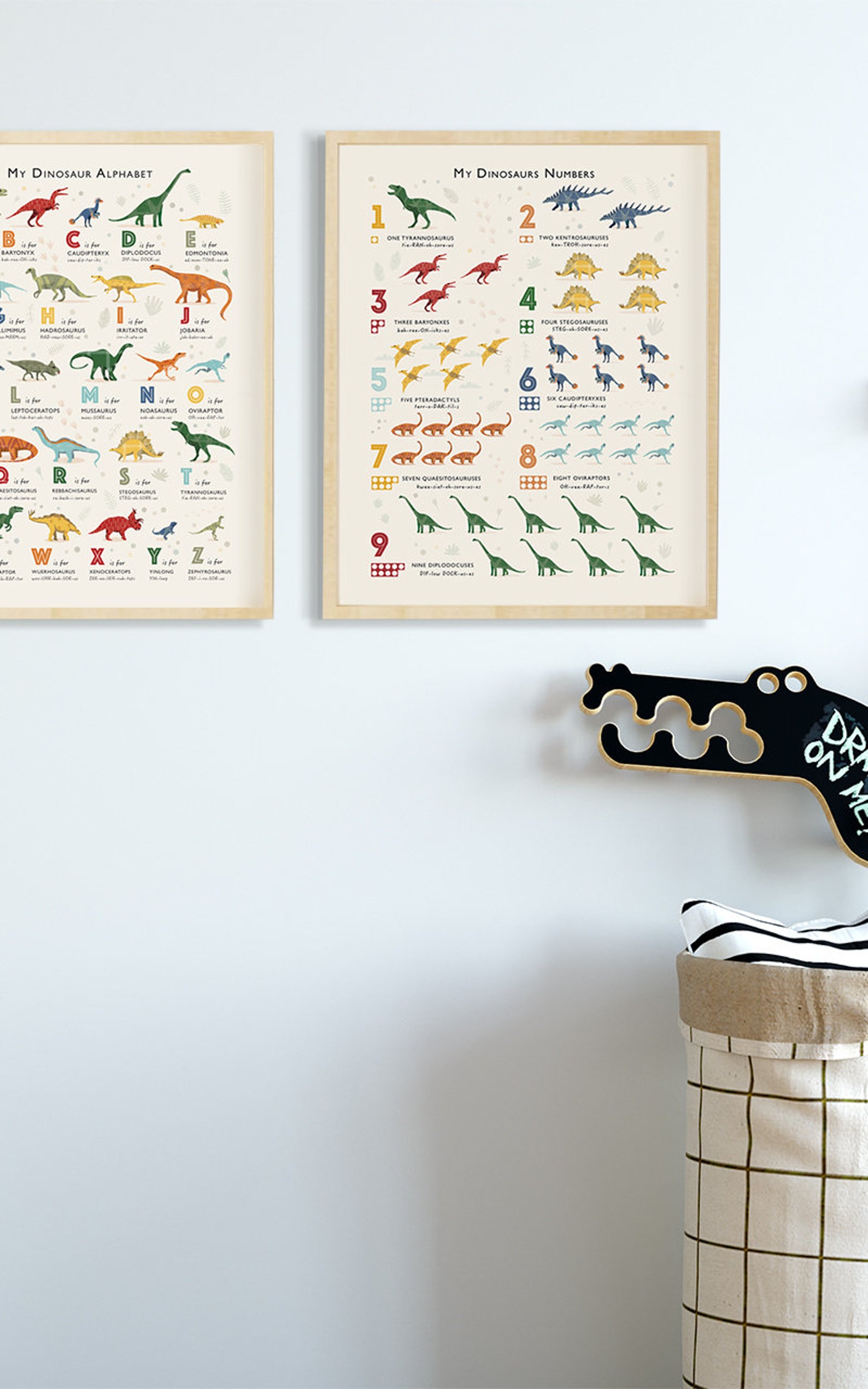 Dinosaur Numbers Print Dino Theme Bedroom Poster Can Be - Etsy UK