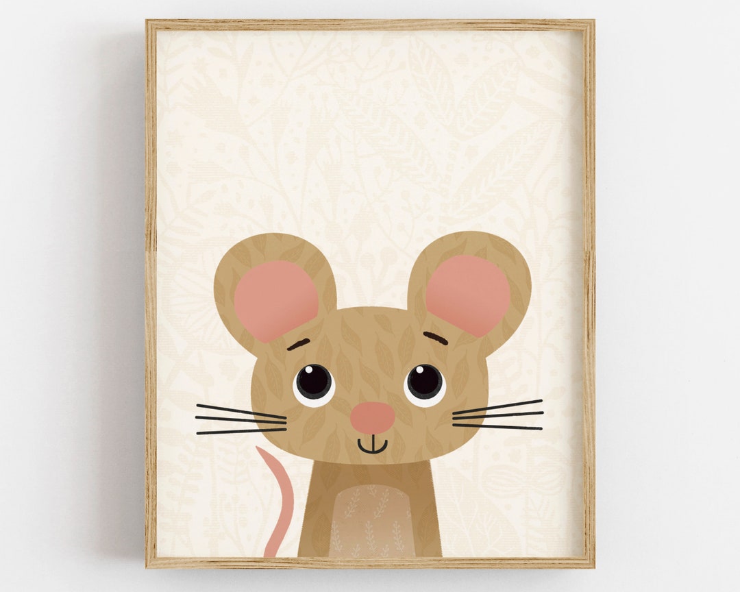 Mouse Nursery Print, Woodland Animals Nursery Poster, Cute Animal Print ...