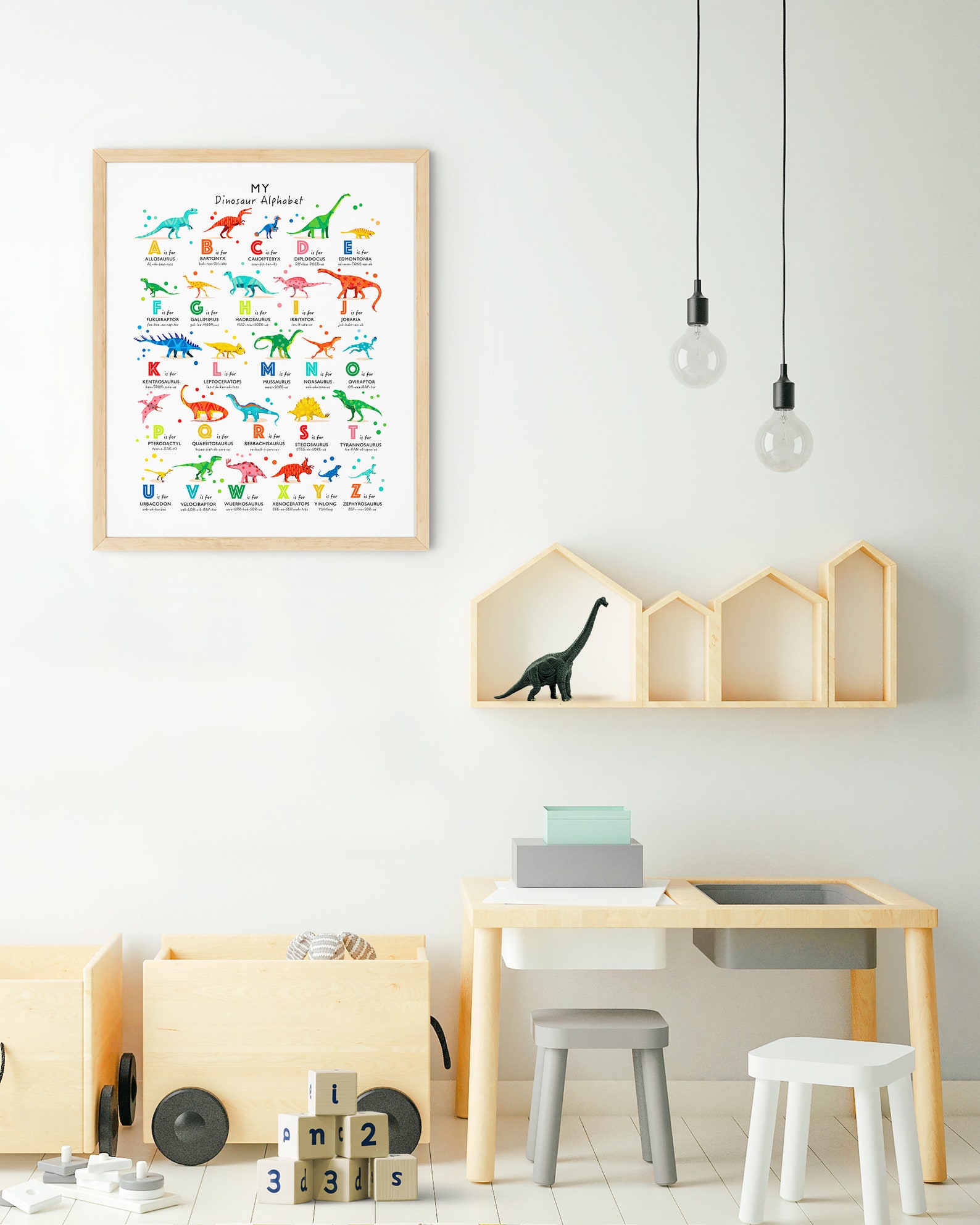 Dinosaur Alphabet Print Dinosaur A to Z Alphabet Poster | Etsy