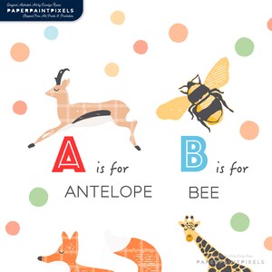 Animal Alphabet Poster, Printable Wall Art, Animal Educational ABC ...
