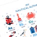 Nautical Alphabet Print Set, Ocean ABC and Numbers Nursery Art Set, A ...