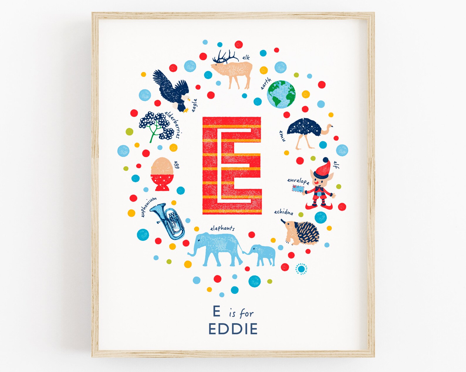 Illustrated Letter E Print Baby Monogram Print Boys Name | Etsy UK