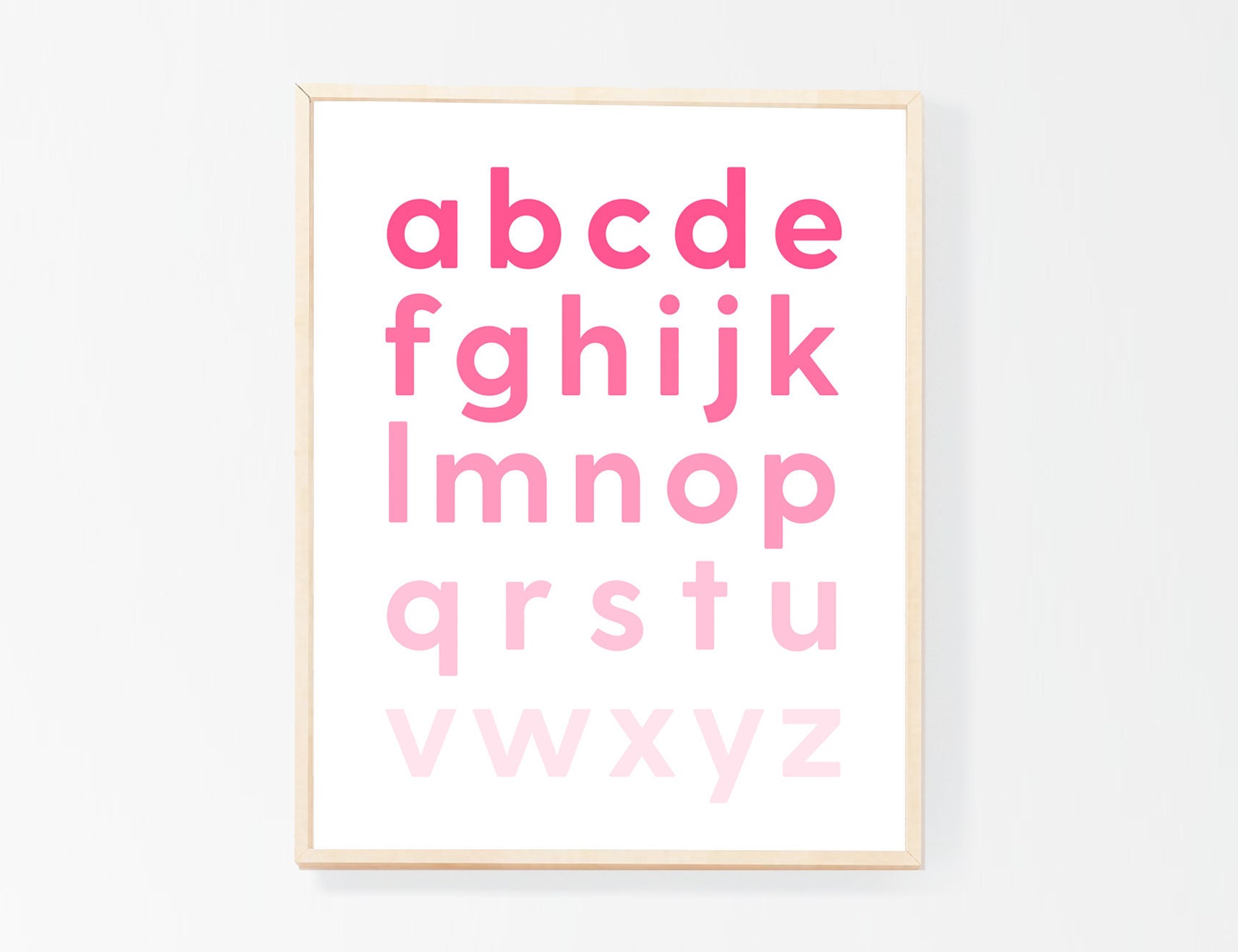 Pastel Pink Ombre Alphabet Printable Poster Pink Alphabet | Etsy