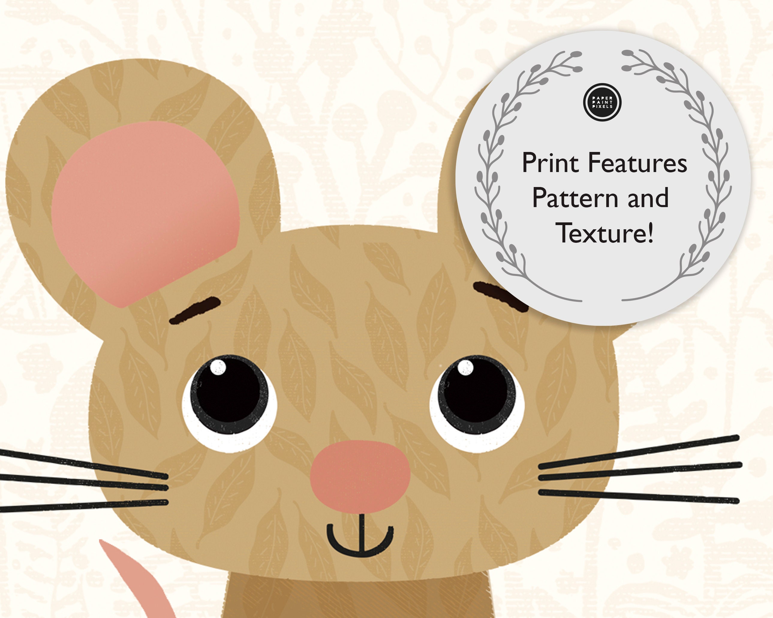 Mouse Nursery Print, Woodland Animals Nursery Poster, Cute Animal Print ...