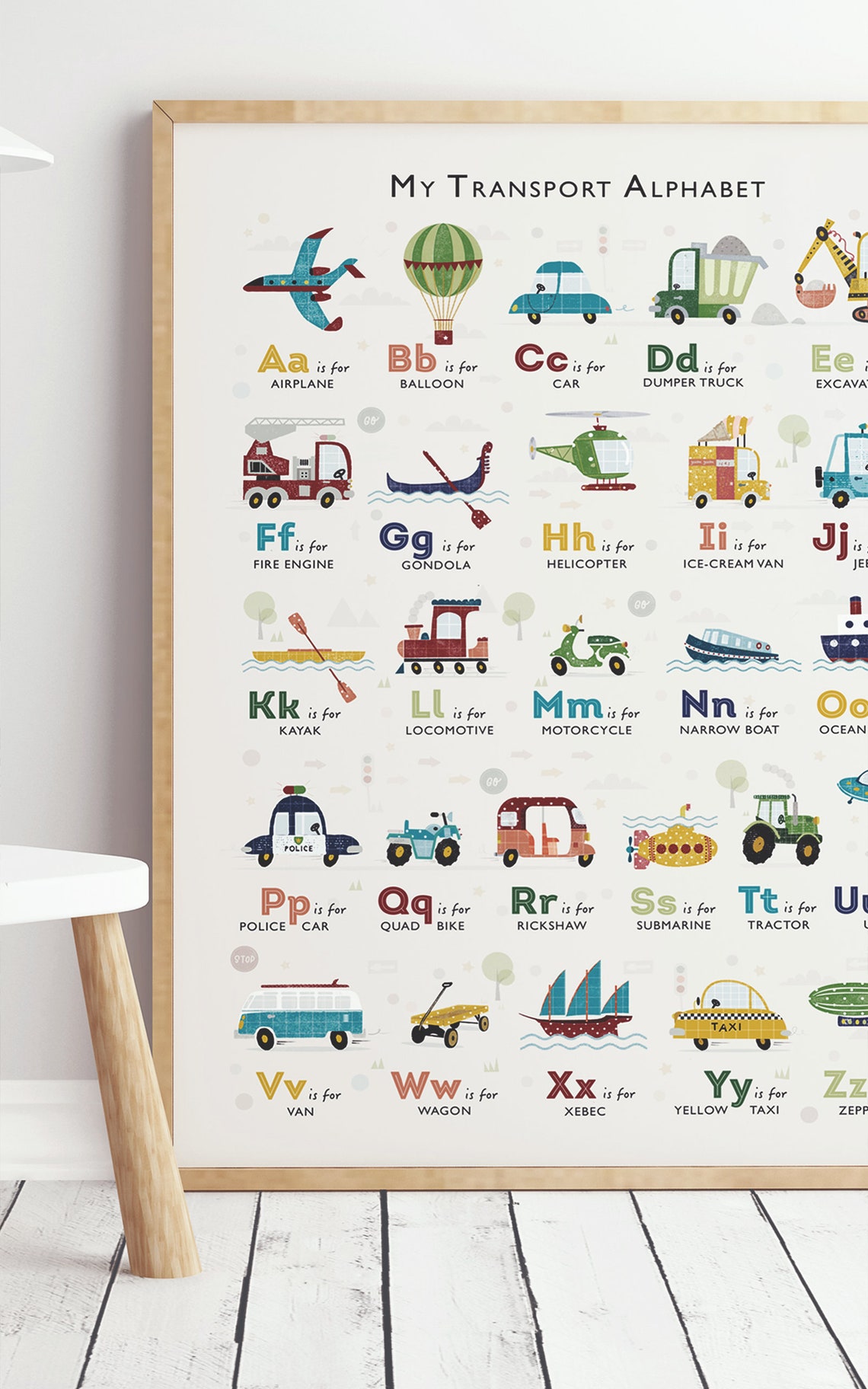 Transport Alphabet Print Transportation Nursery Decor Kids | Etsy UK