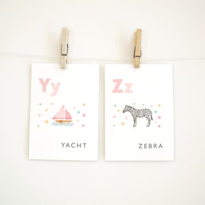 Printable Pink Alphabet Flashcards | Cute ABC Learning Cards for Girls ...