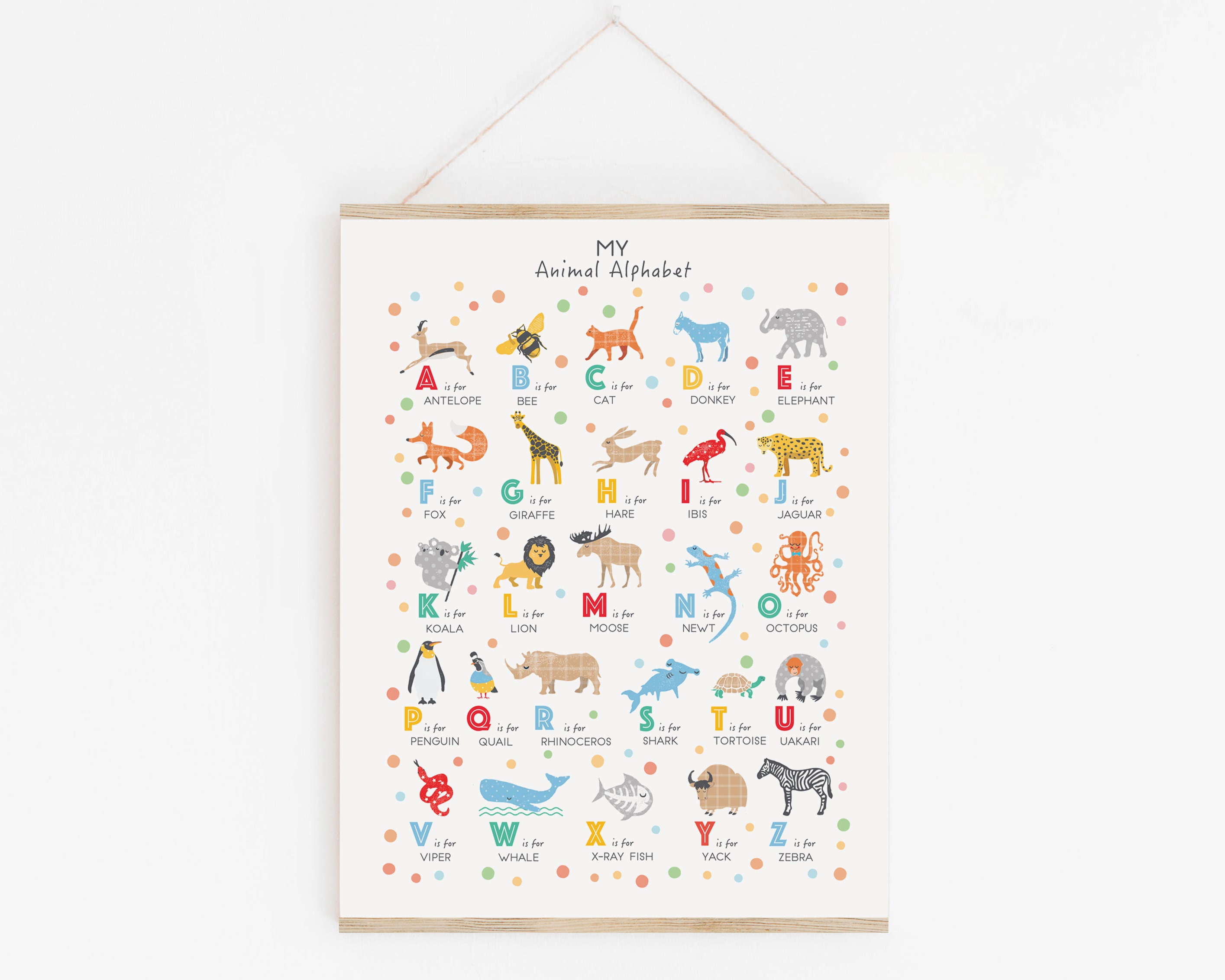 Animal Alphabet Print Nursery Decor Animal Alphabet Poster - Etsy