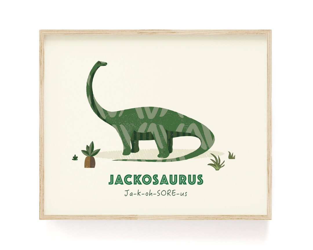 Personalized Dinosaur Wall Art, Dinosaur Print, Kids Room Decor ...