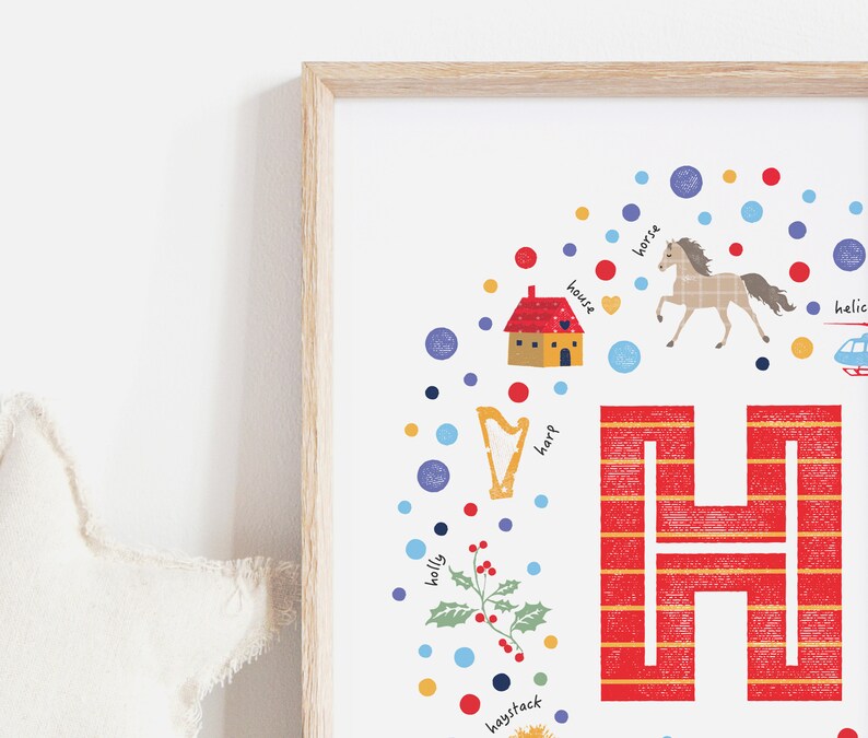 Personalized Letter H Nursery Print: Baby Boy Name Sign - Etsy