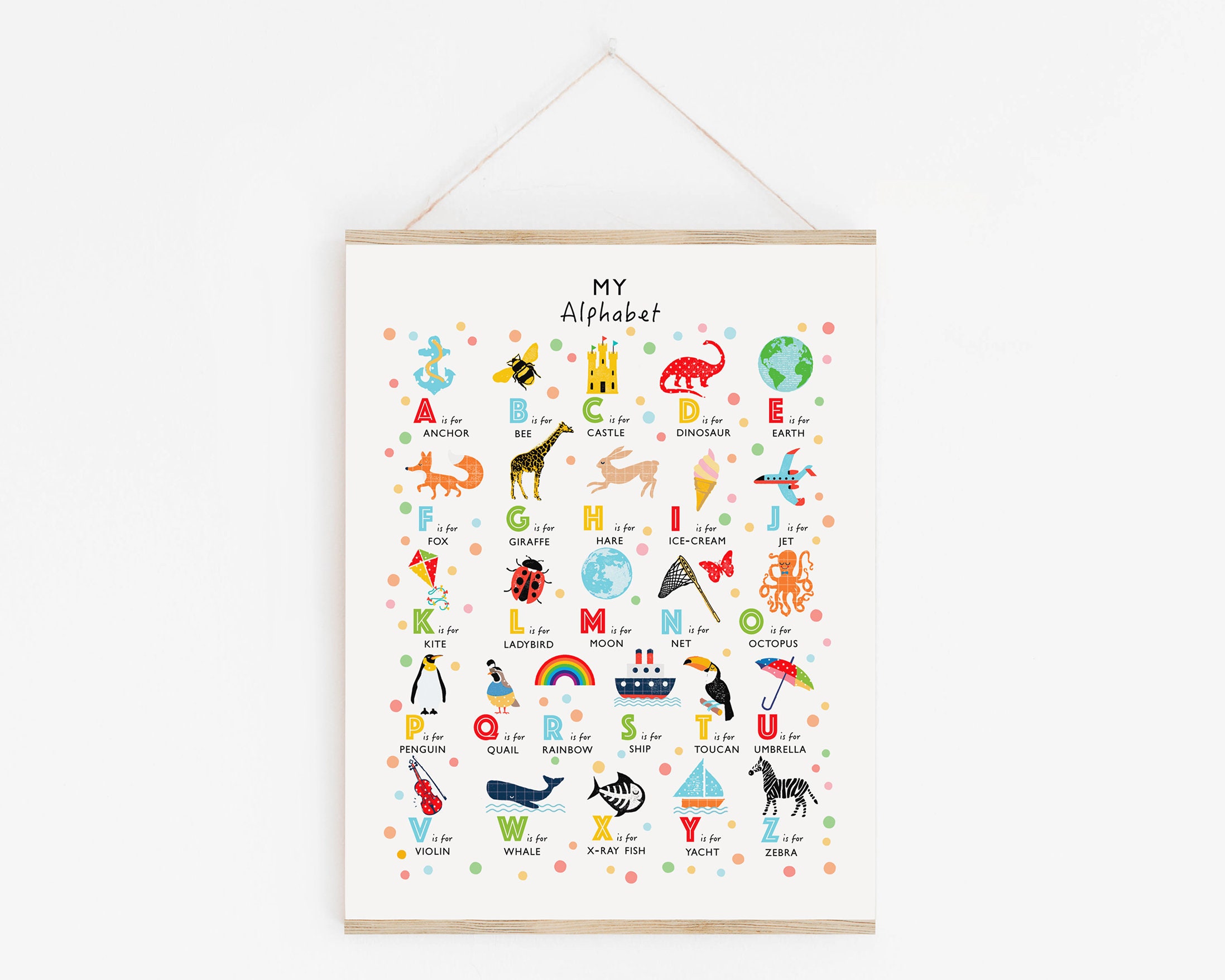 Alphabet Poster Alphabet Print Nursery Decor ABC Print | Etsy