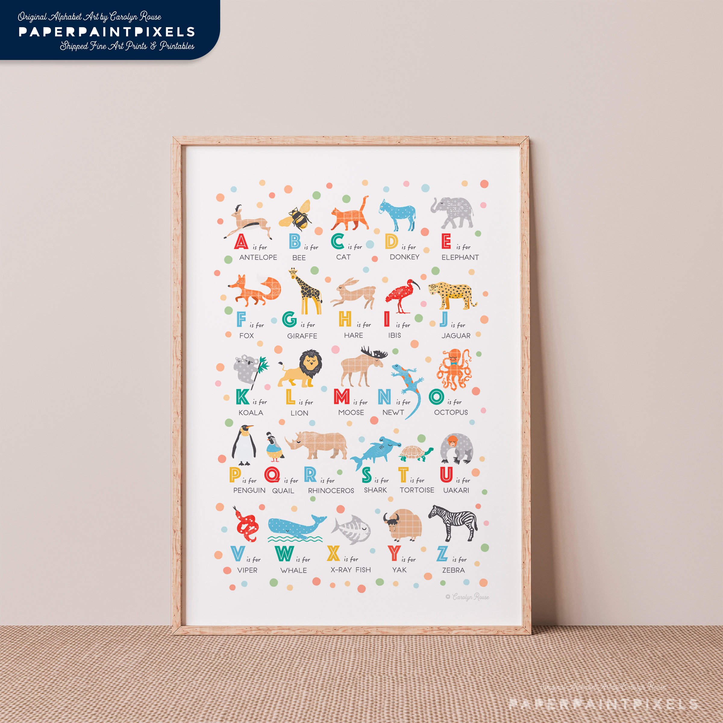 Animal Alphabet Poster: Educational Nursery Art (digital Download) - Etsy