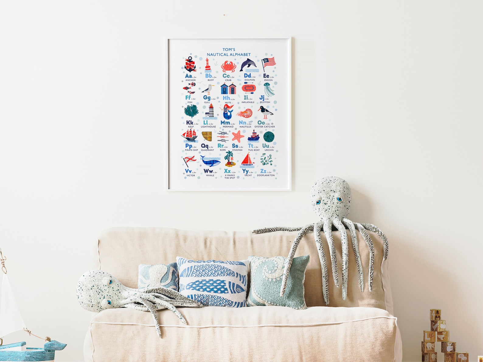 Nautical Nursery Print Alphabet Wall Art Ocean Theme Nursery | Etsy