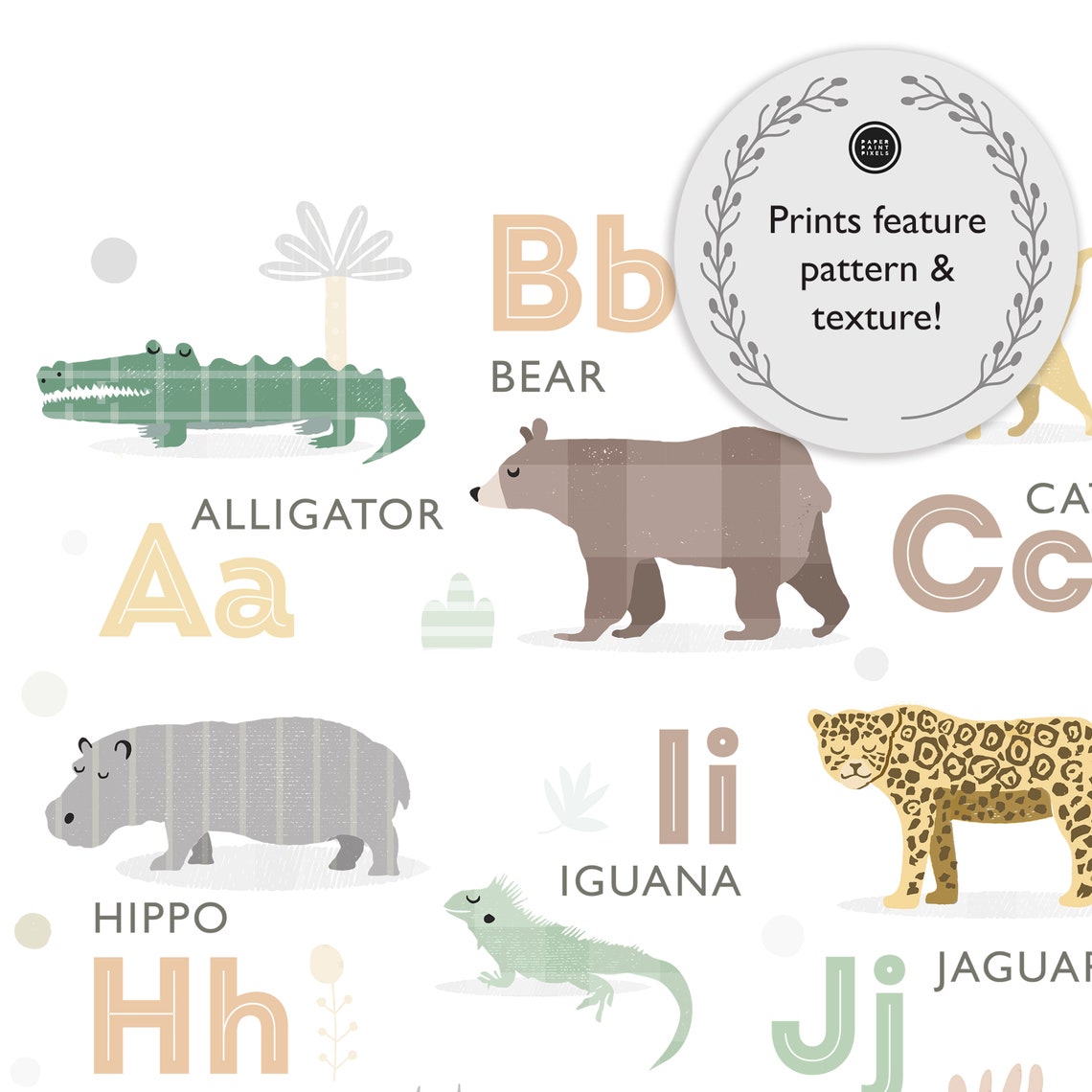 Safari Animal Alphabet Jungle Animals Alphabet Poster | Etsy UK