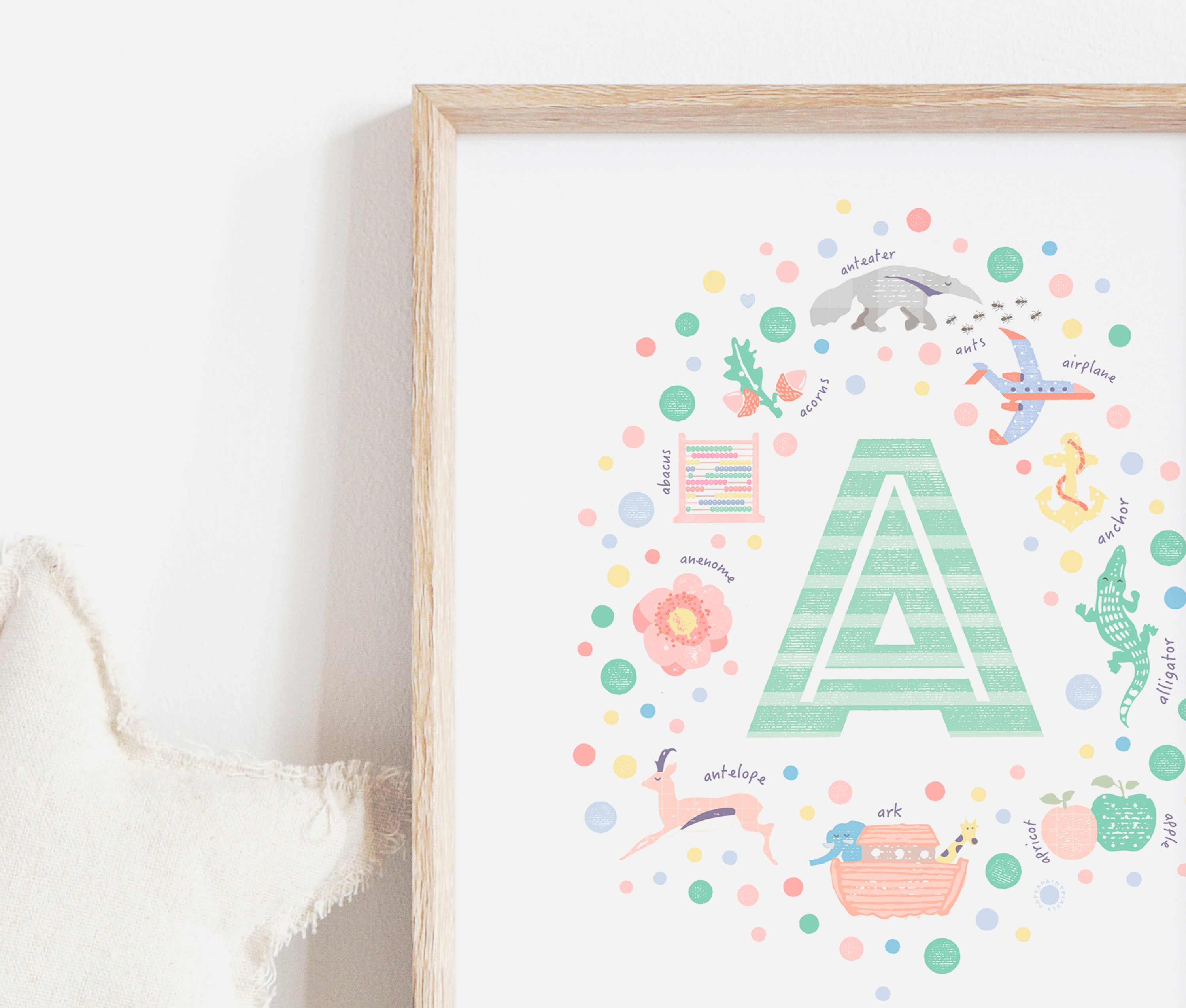 Personalised Baby Girl Name Print Letter A Nursery Wall Art | Etsy