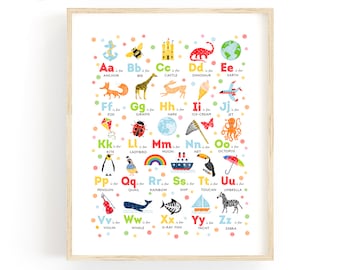Typography Poster Nursery Art Print Mid Century Modern Home Retro Eames ...
