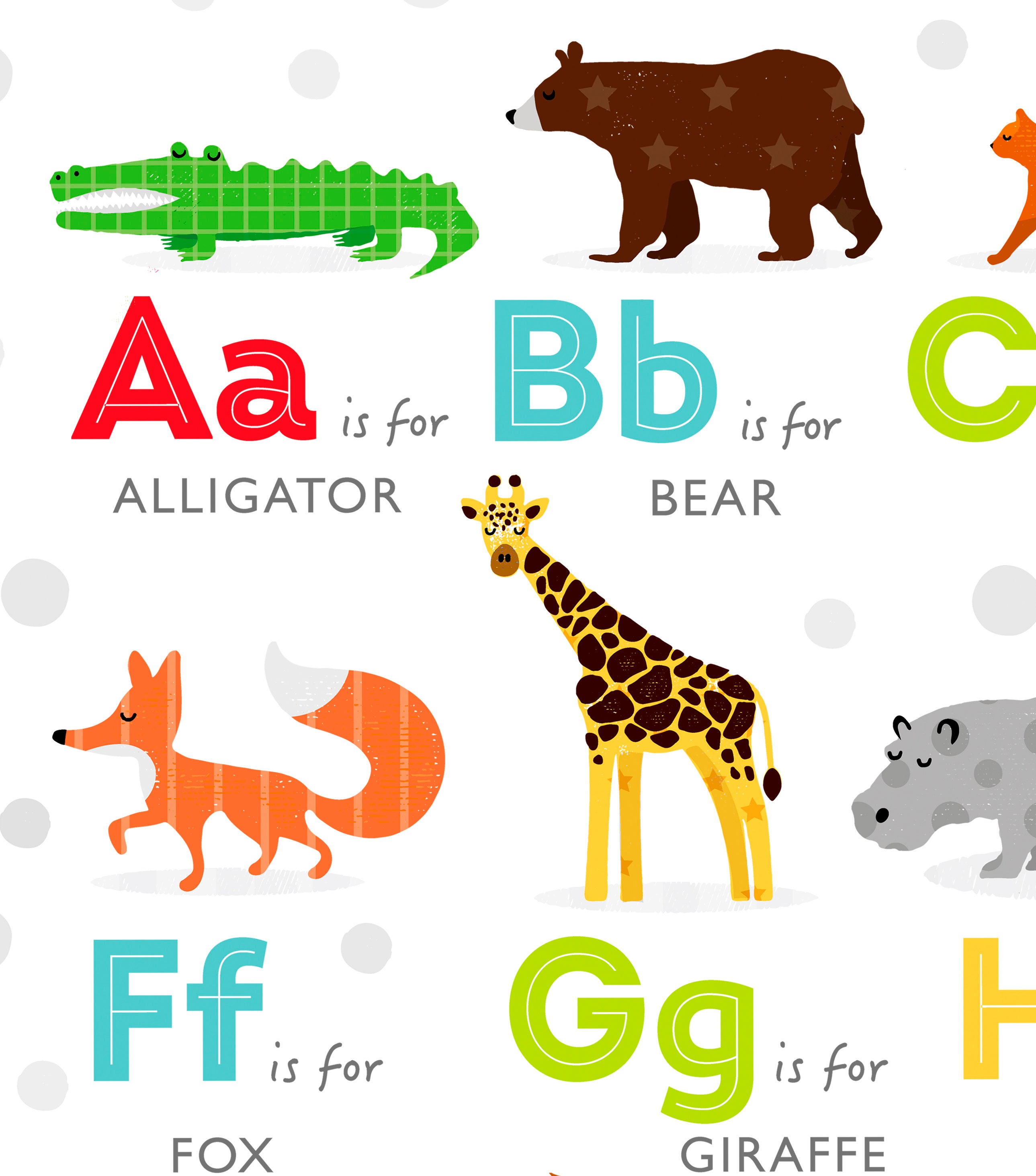 Bright Animal Print Set Safari Alphabet and Numbers Prints - Etsy