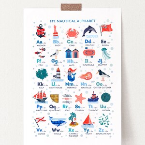 Nautical Nursery Print, Alphabet Wall Art, Ocean Theme Nursery Decor ...