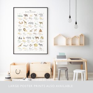 Safari Animal Alphabet Print, Neutral Nursery Decor, Nursery Wall Art ...