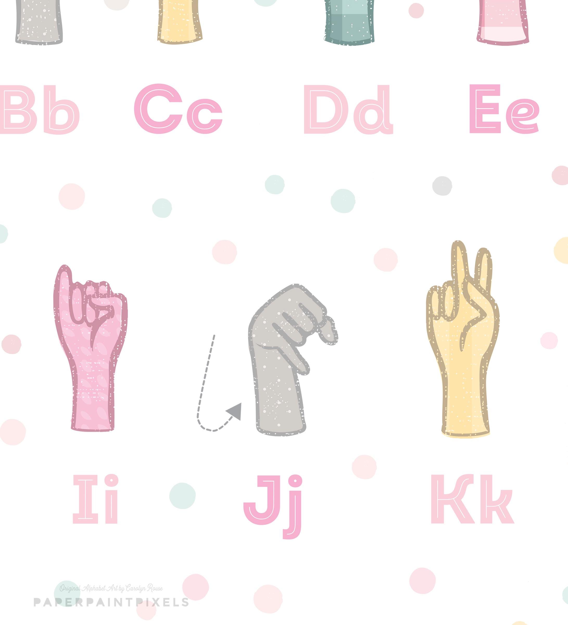 ASL Alphabet Chart: Pastel Sign Language ABC Poster (digital Download ...