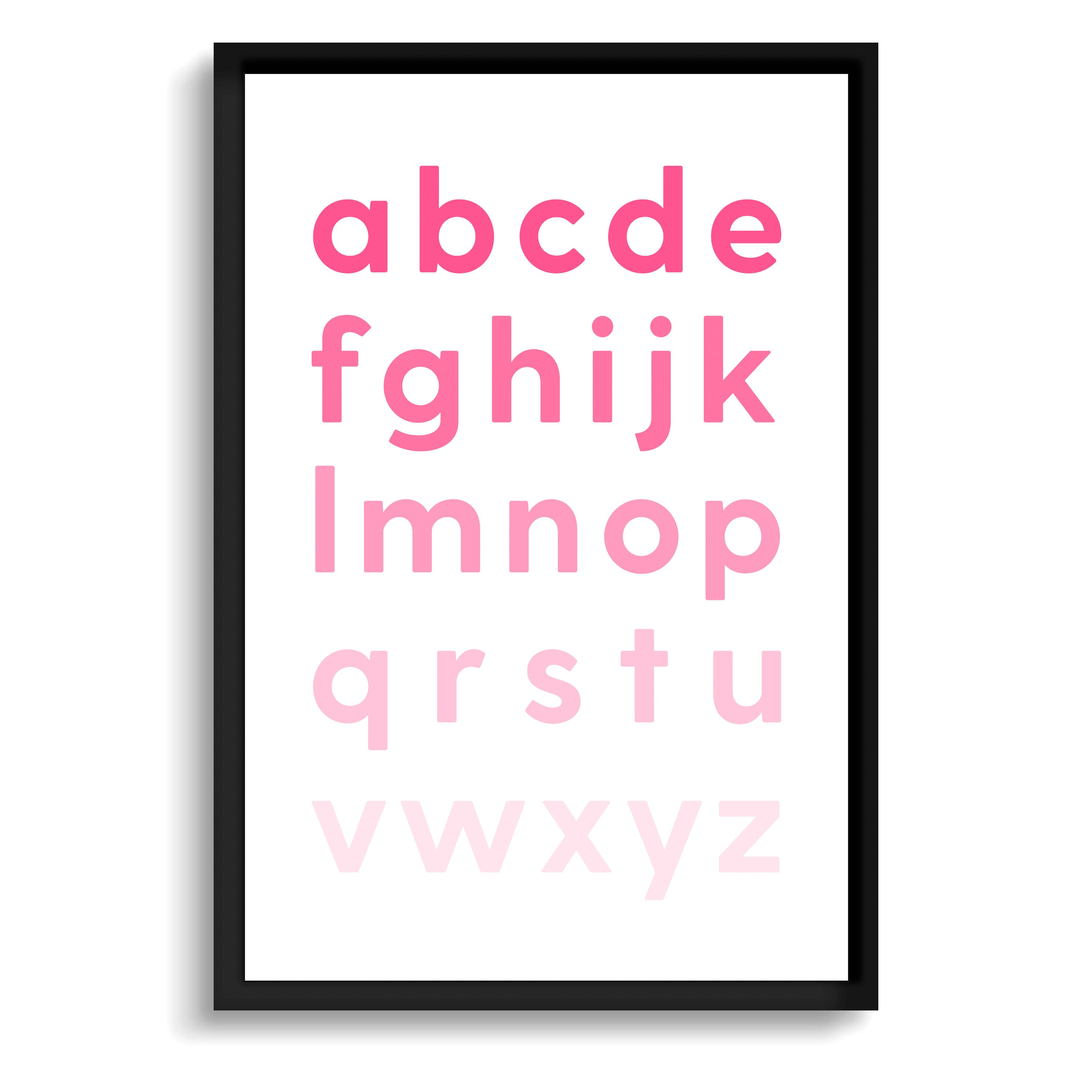 Pastel Pink Ombre Alphabet Printable Poster Pink Alphabet | Etsy