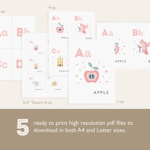 Printable Pink Alphabet Flashcards | Cute ABC Learning Cards for Girls ...