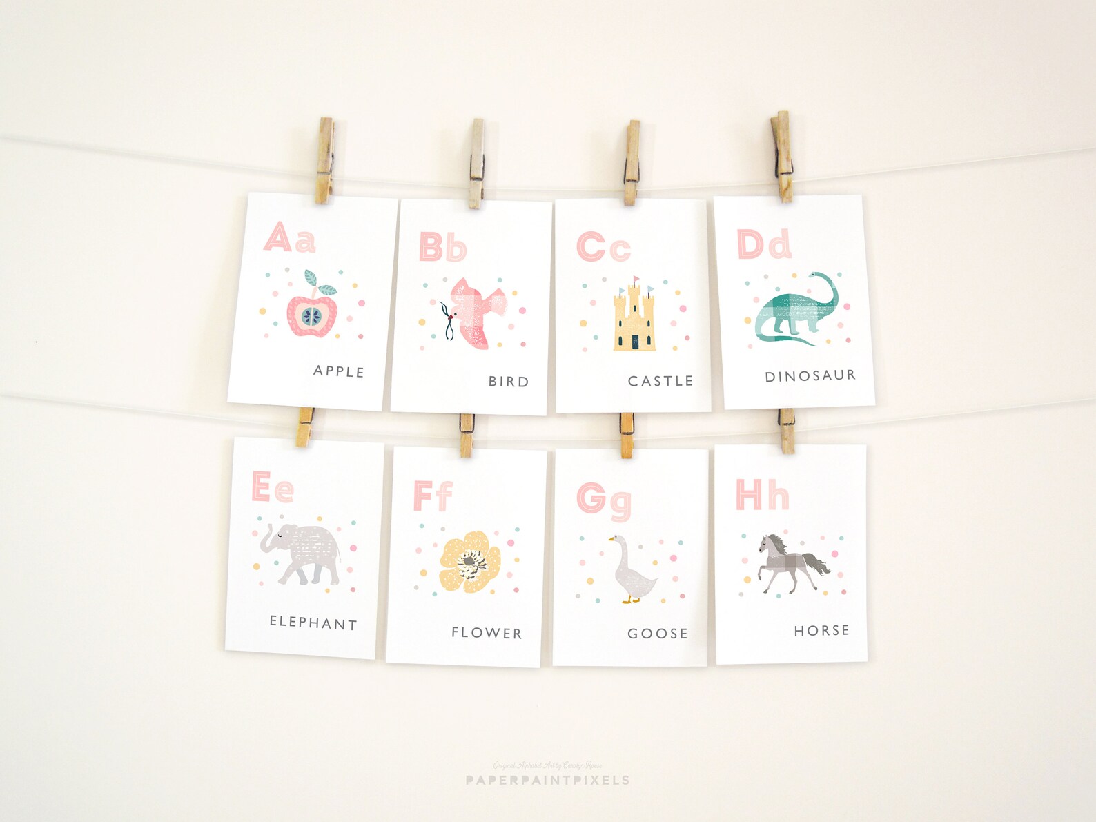 Printable Pink Alphabet Flashcards | Cute ABC Learning Cards for Girls ...