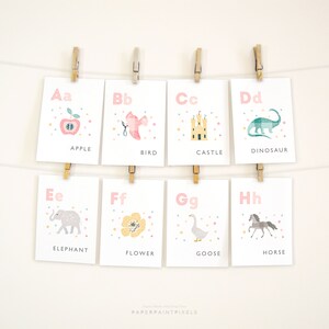 Printable Pink Alphabet Flashcards | Cute ABC Learning Cards for Girls ...