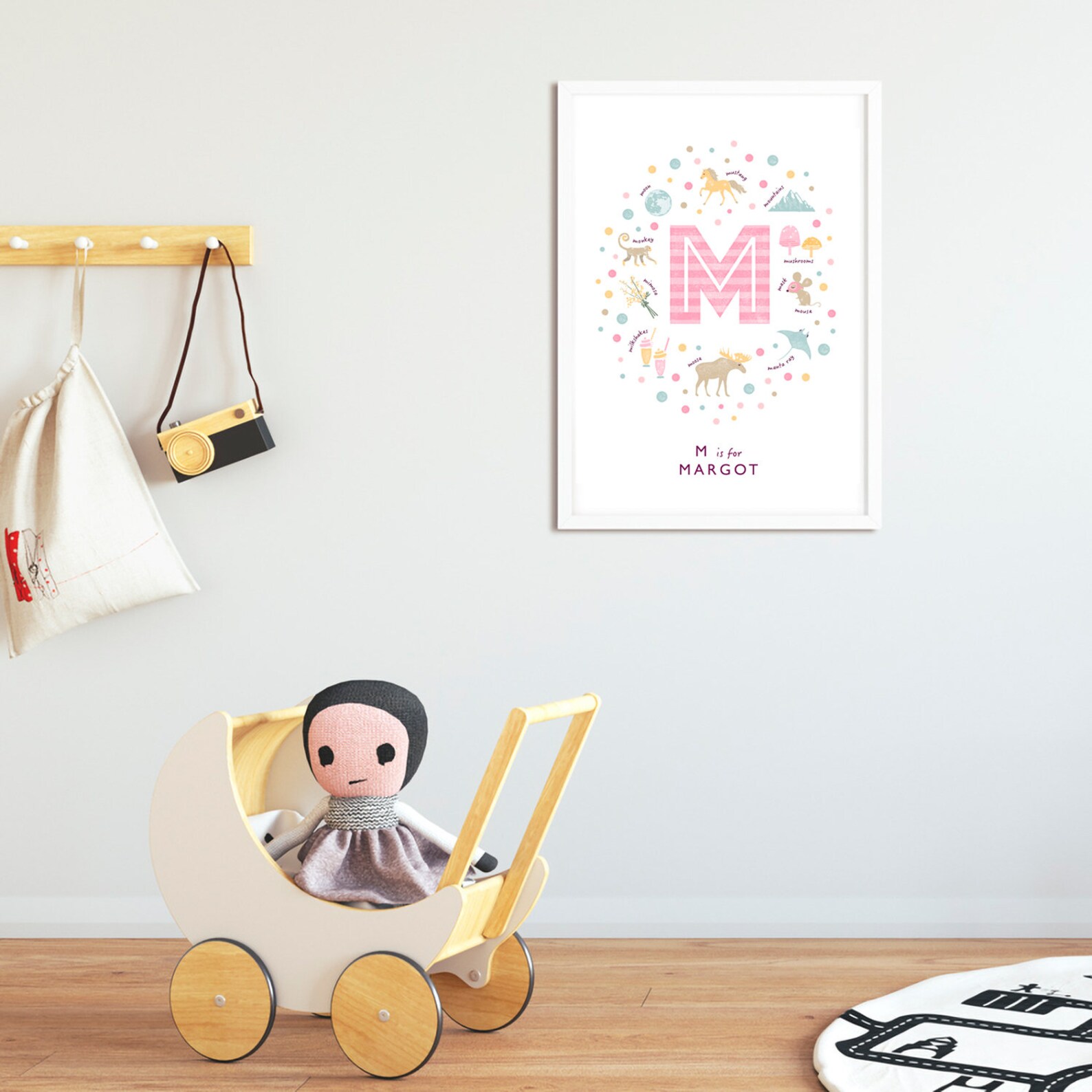 Letter M Nursery Art Nursery Decor Personalised Print Baby - Etsy UK