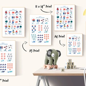 Nautical Alphabet Print Set, Ocean ABC and Numbers Nursery Art Set, A ...