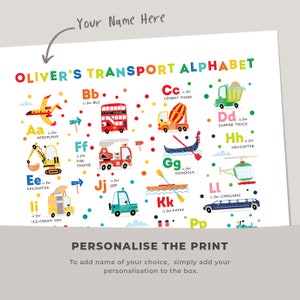 Transport Alphabet Poster, ABC Print, Vehicle Nursery Decor for Boys ...