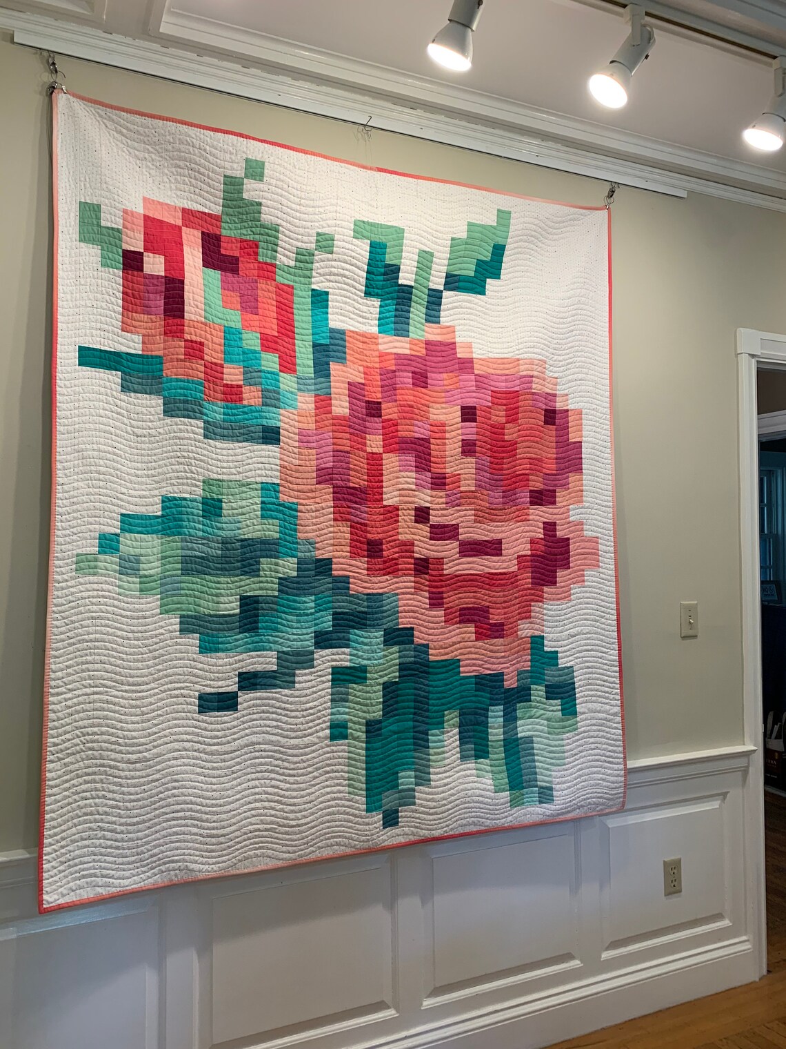 Pixelated Rose Quilt - Etsy