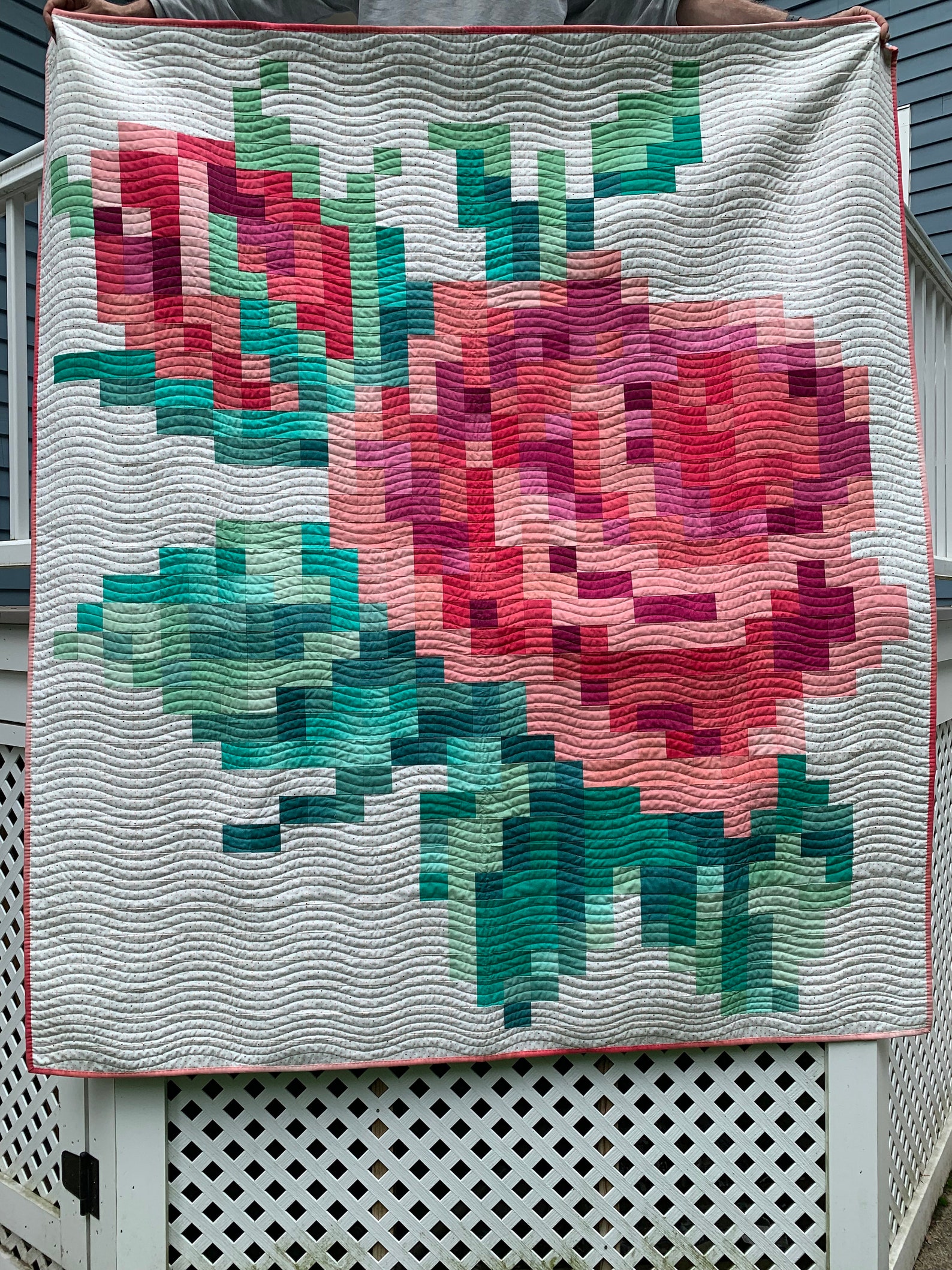 Pixelated Rose Quilt - Etsy