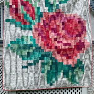 Pixelated Rose Quilt - Etsy