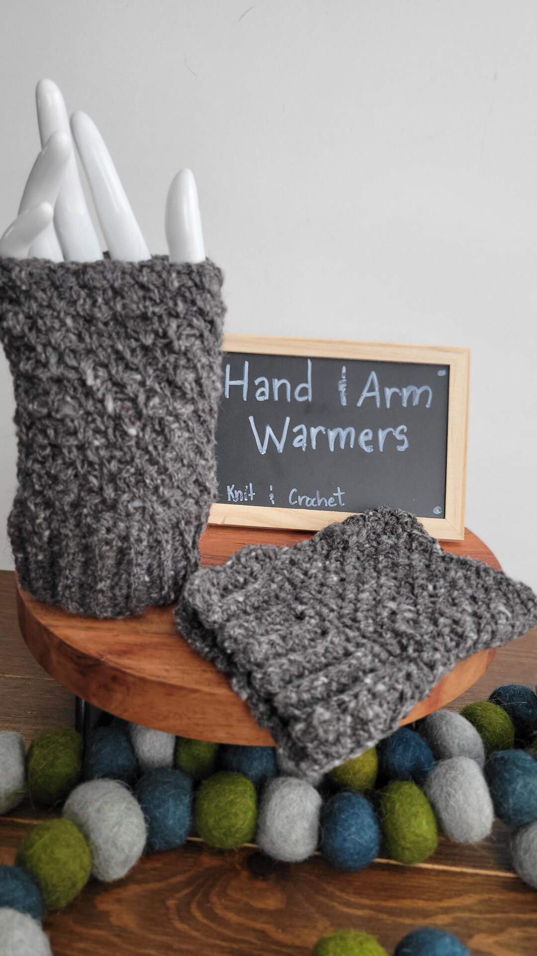 Hand-crocheted Fingerless Gloves / Wrist Warmers Cotswolds Rare Breed ...