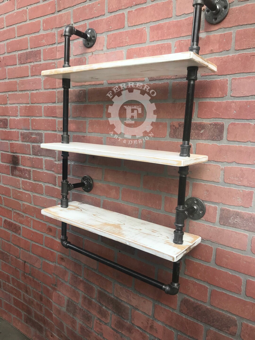 Industrial Shelf, Pipe Shelf, Shelves, Rustic Kitchen Bathroom Closet ...