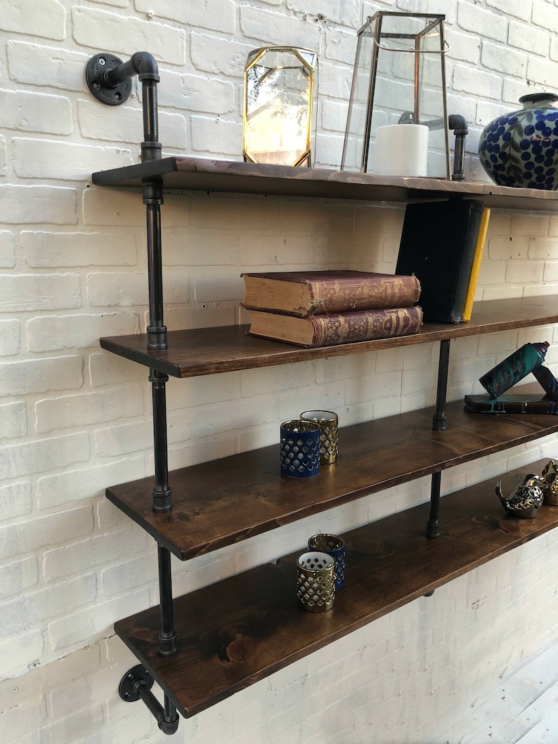 Industrial Decor Shelving Pipe Wood Pipes Rustic Decor - Etsy