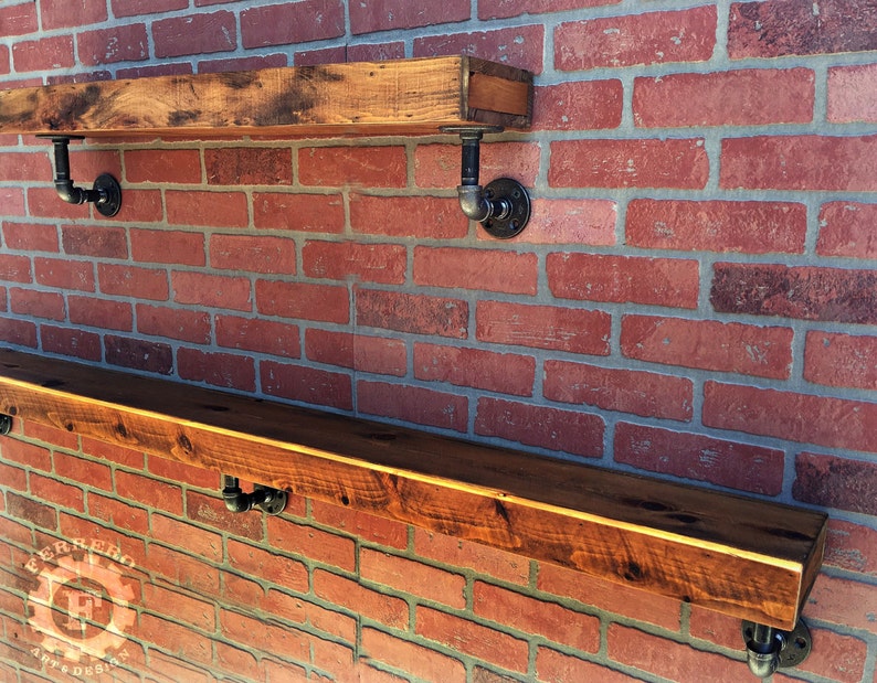 Set of 2 Rustic Shelves Steampunk Shelves Industrial | Etsy