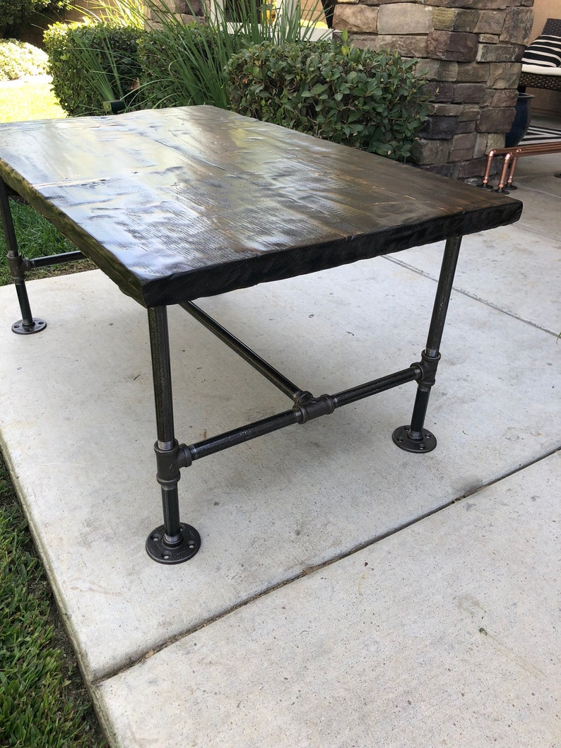 Rustic Table Side Table Industrial Pipes Pipes Shelving - Etsy