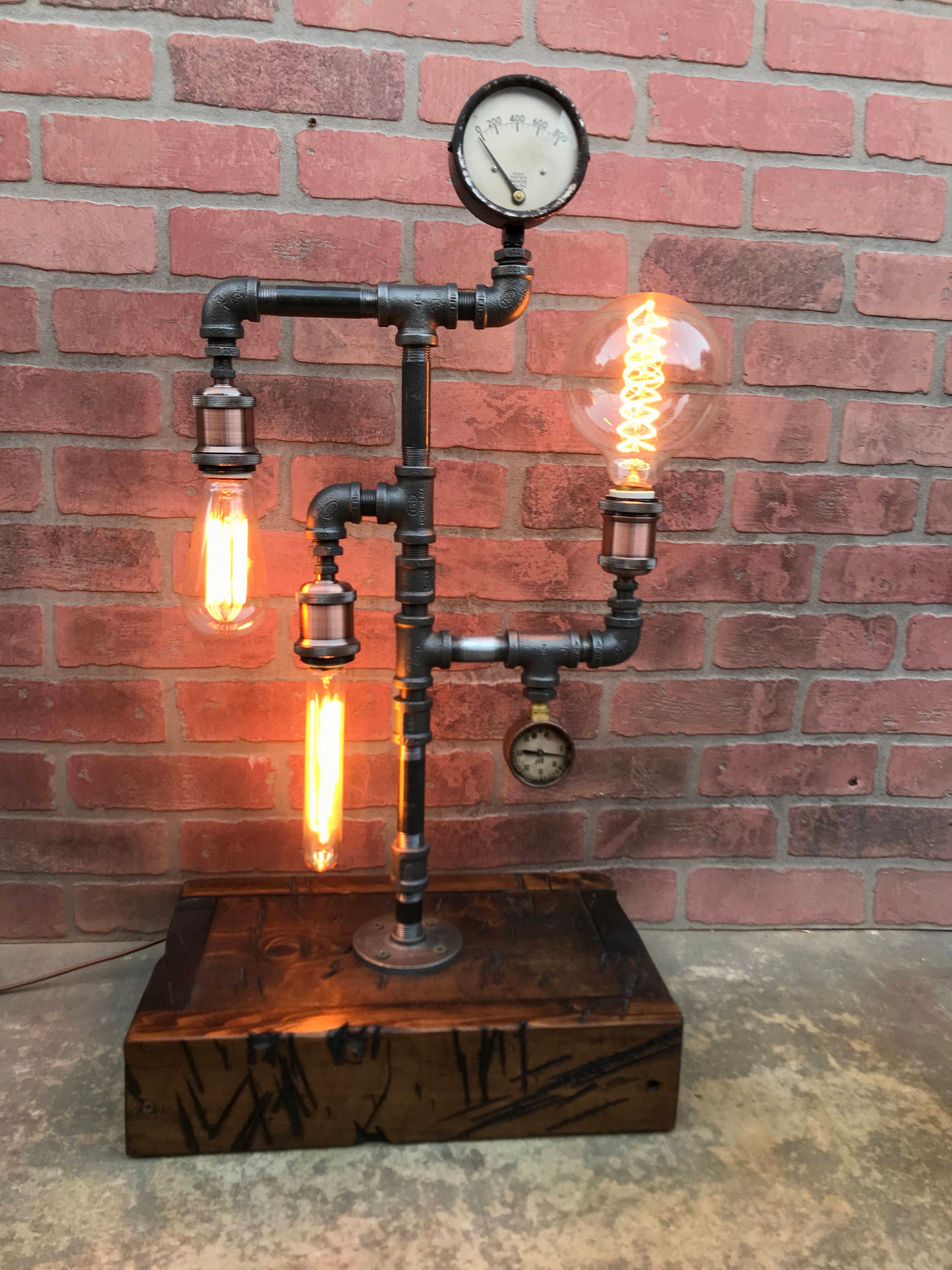 Industrial Lamp industrial lighting Rustic Lamp Lighting | Etsy
